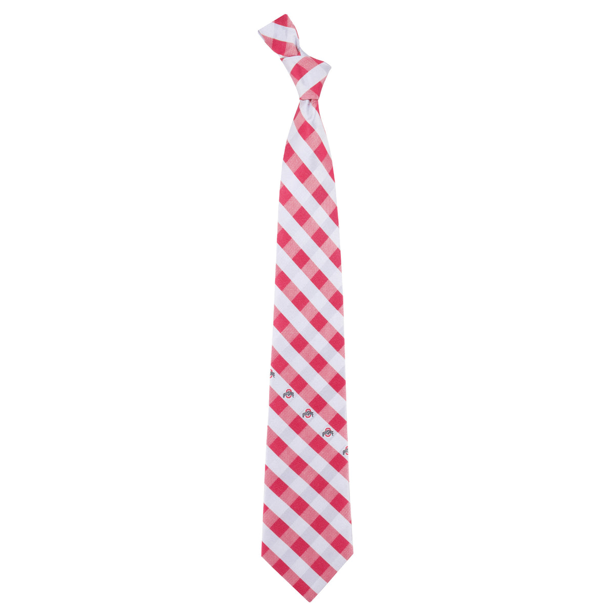 Ohio State Tie Check, Polyester Tie, Polyester Necktie – Eagles Wings
