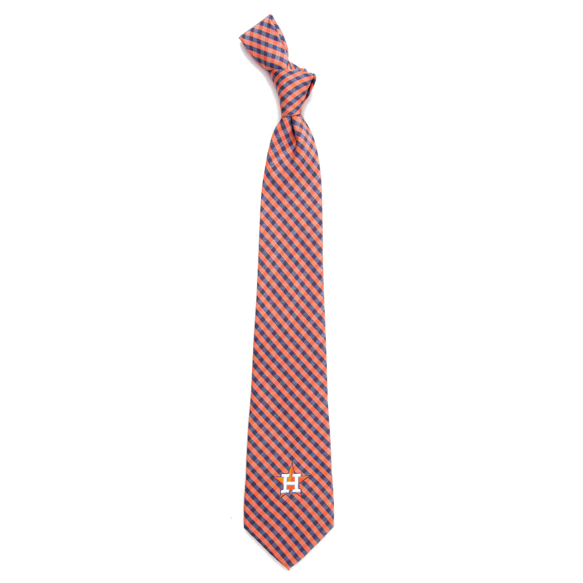 Houston Astros Tie Gingham, Polyester Tie, Polyester Necktie – Eagles Wings